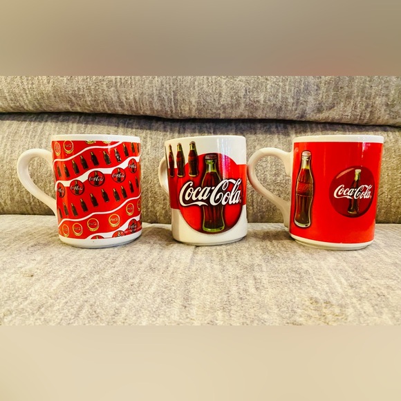 Coca Cola | Dining | Coca Cola Red And White Vintage Mug Trio | Poshmark